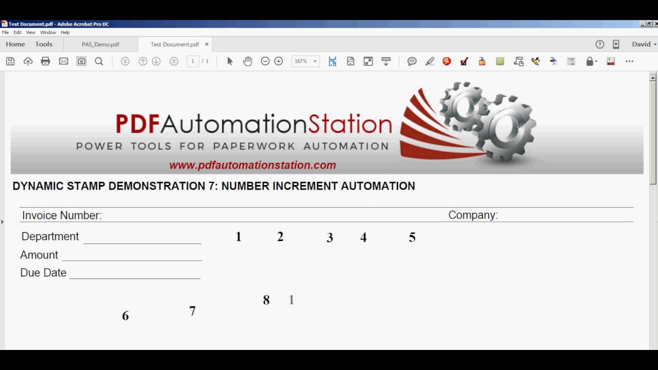 Dynamic Stamp Number Incrementor Youtube