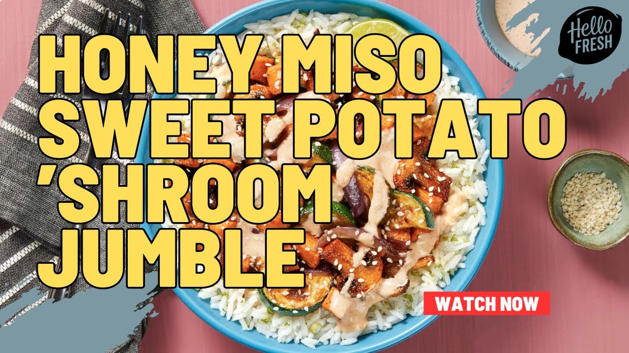 HelloFresh Honey Miso Sweet Potato & Shroom Jumble Recipe *ASMR Cooking ...