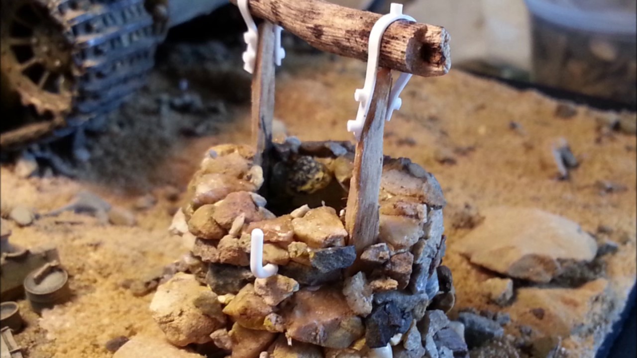 How to scratchbuild a stone water well for your model diorama - YouTube