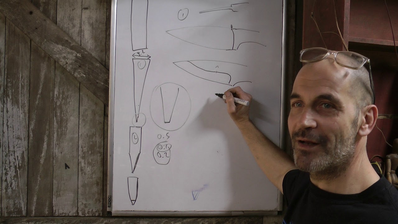 Raw knife making course. Blade geometry at Paul's Knives, Brisbane ...
