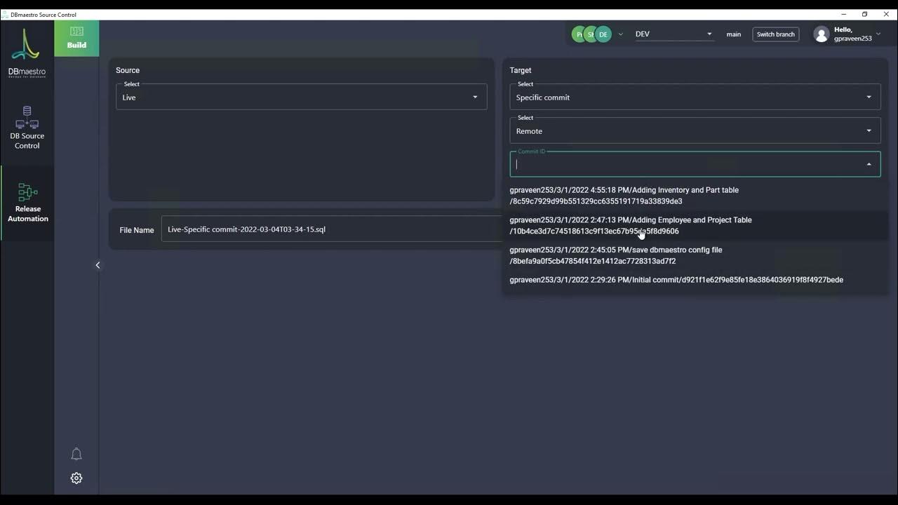 DBmaestro Database Source Control - Building change scripts - YouTube