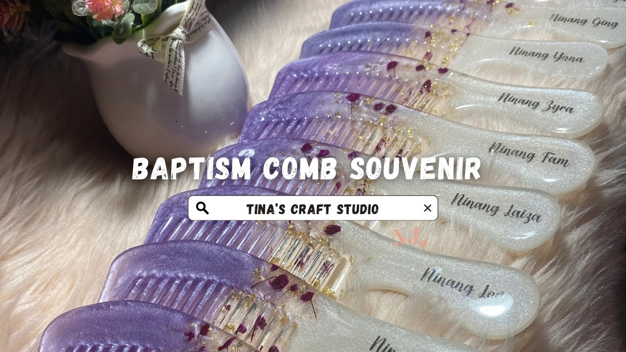 15 pcs. Personalized Comb | Baptismal Souvenir #bulkorders #resincomb ...