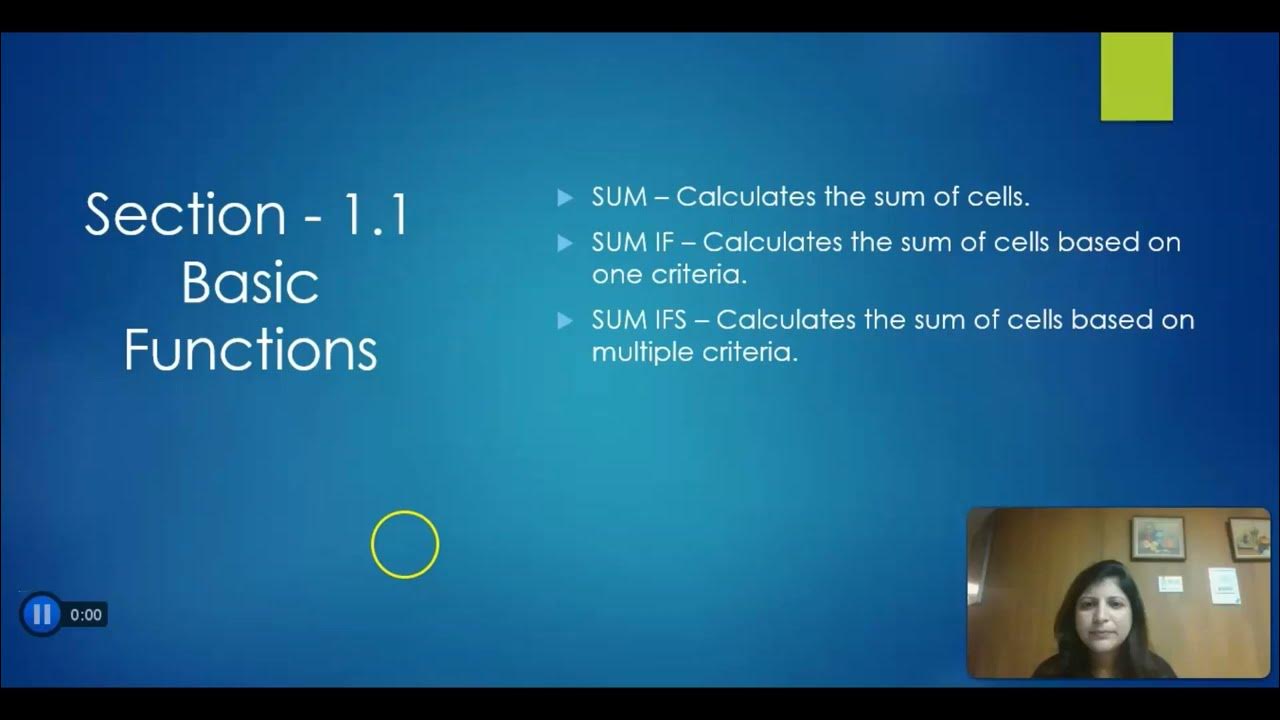 Basic Excel Functions - SUM, SUMIF and SUMIFS Functions - YouTube