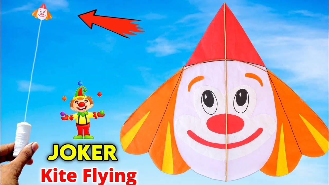 JOKER Kite Flying , how to make kite , joker 🃏 kite making , Flying ...