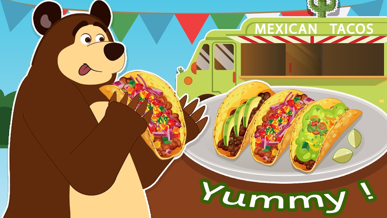 No Picnic Worries – Bear Cooks Tacos In All Flavors 🌮🥗 | Bear Cooking ...