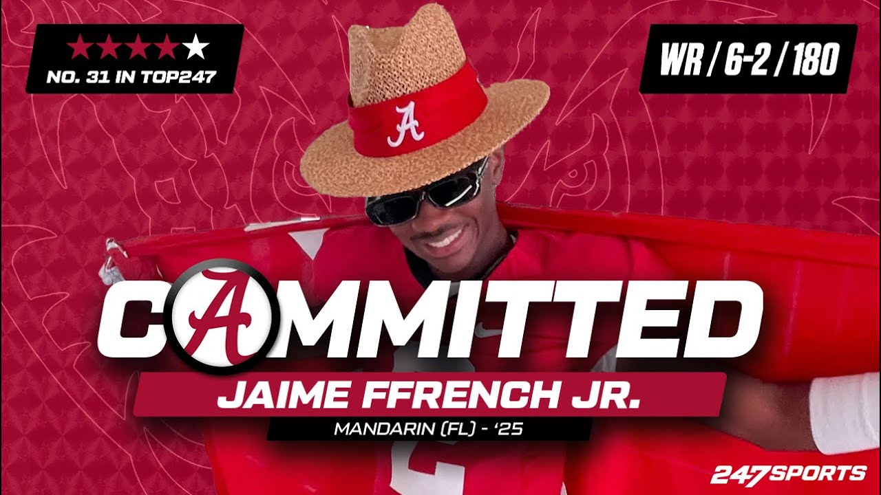 WATCH: 4-star WR Jaime Ffrench Jr. commits to Alabama - YouTube