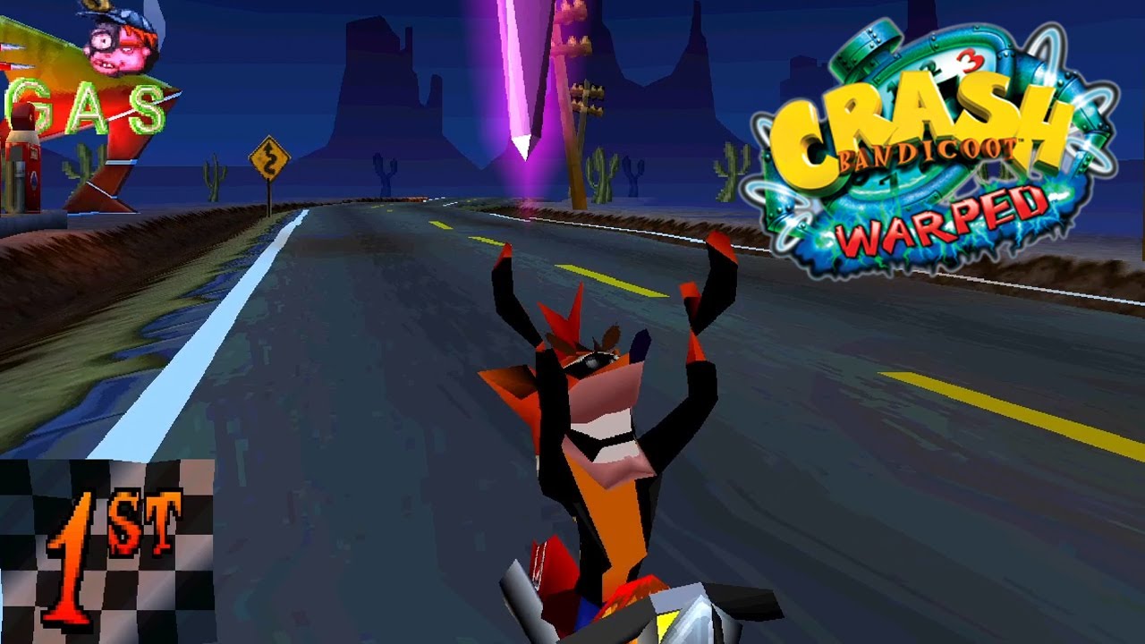 CRASH BANDICOOT 3 WARPED - How to complete ROAD CRASH Level and get the ...