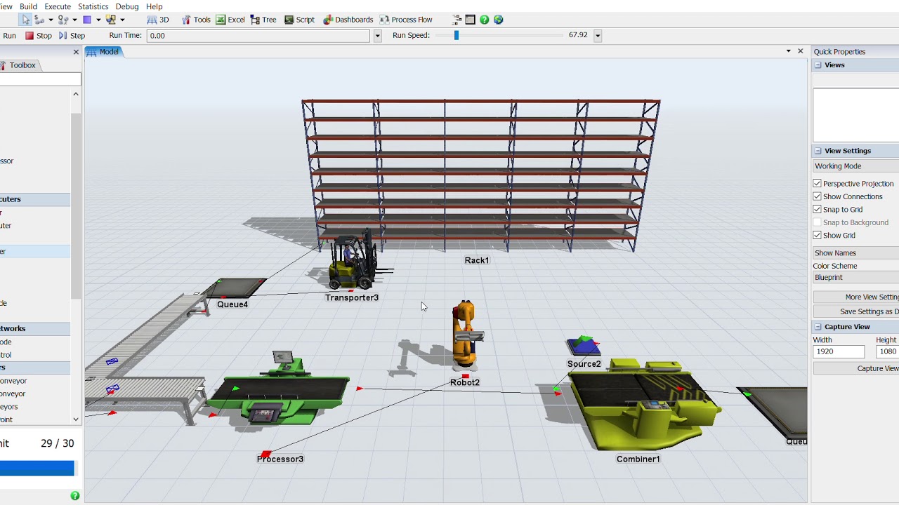 Modelo de flexsim - YouTube