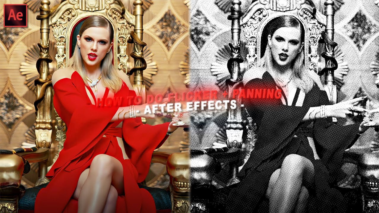 flicker + panning tutorial; after effects - YouTube