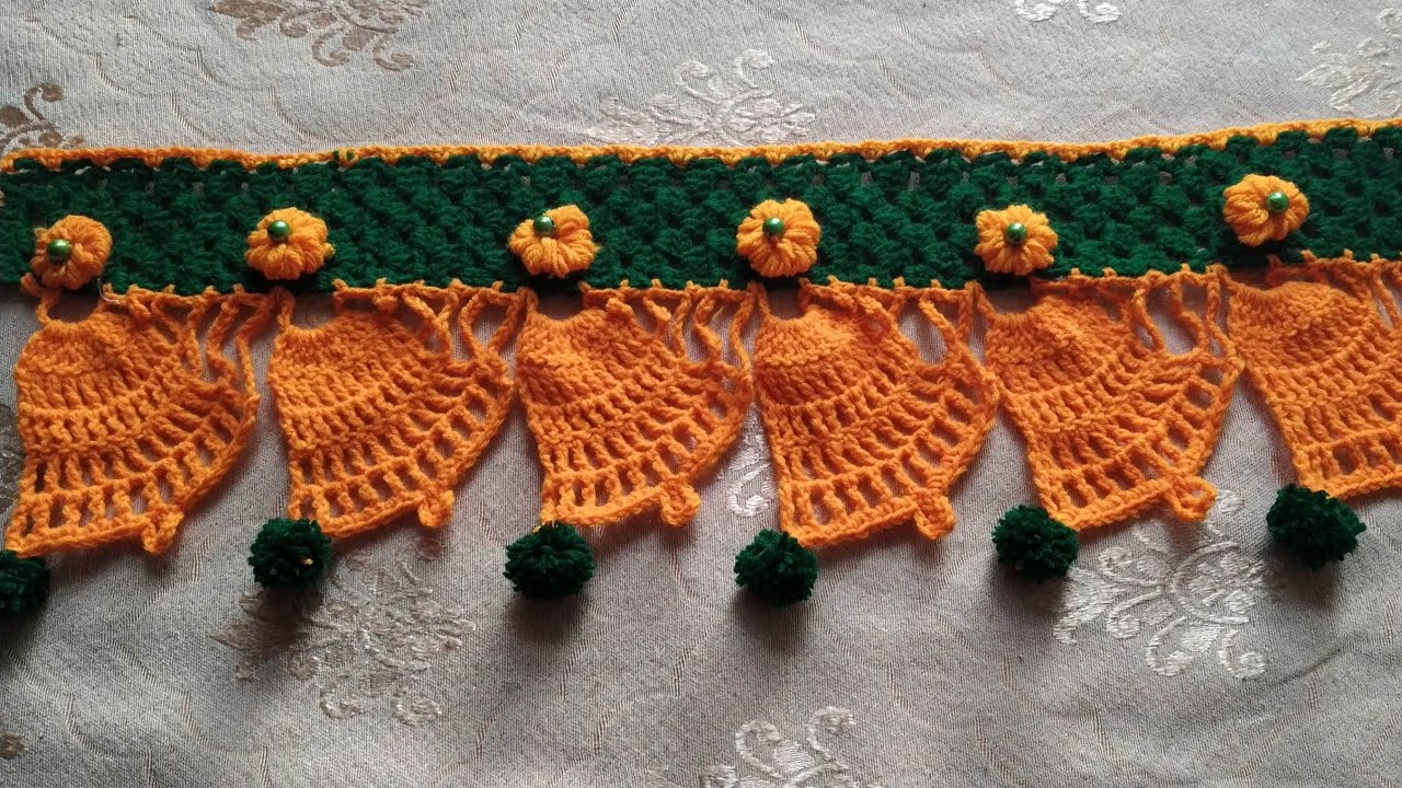 How to crochet bell toran design/very easy toran design - YouTube