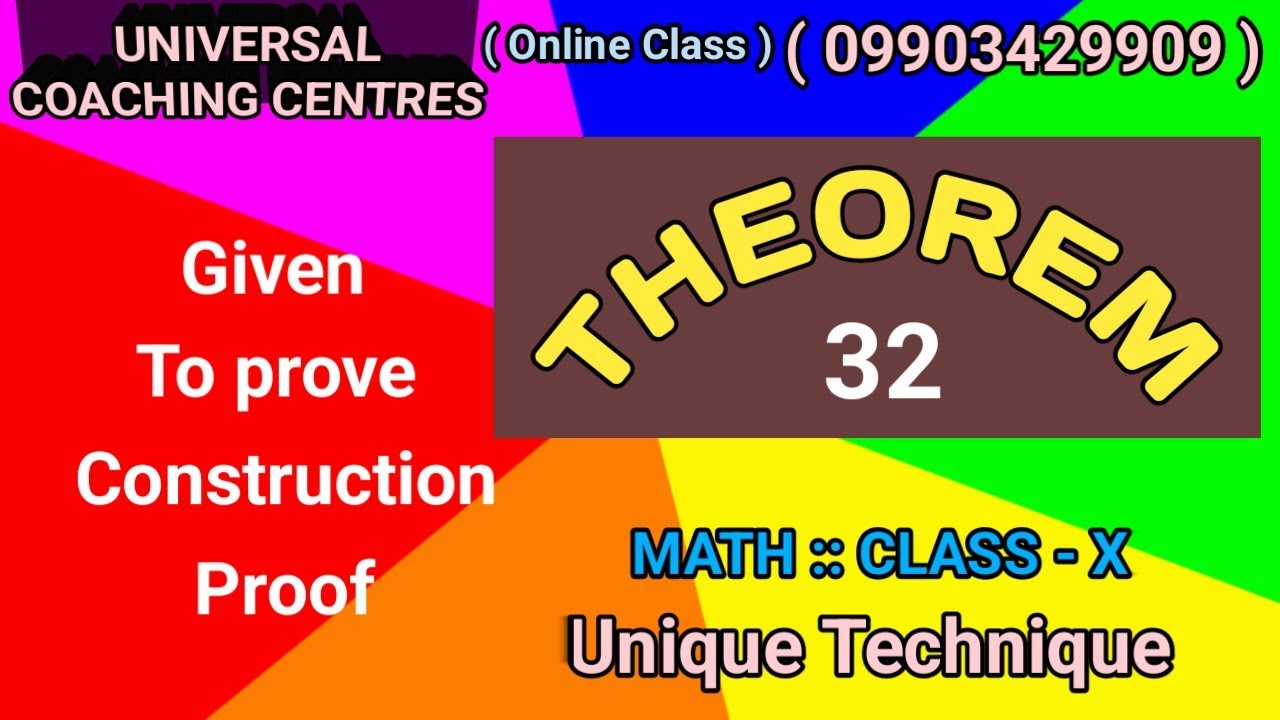 Theorem-32/class 10 math/math class 10/#@universalcoachingcentres777 ...