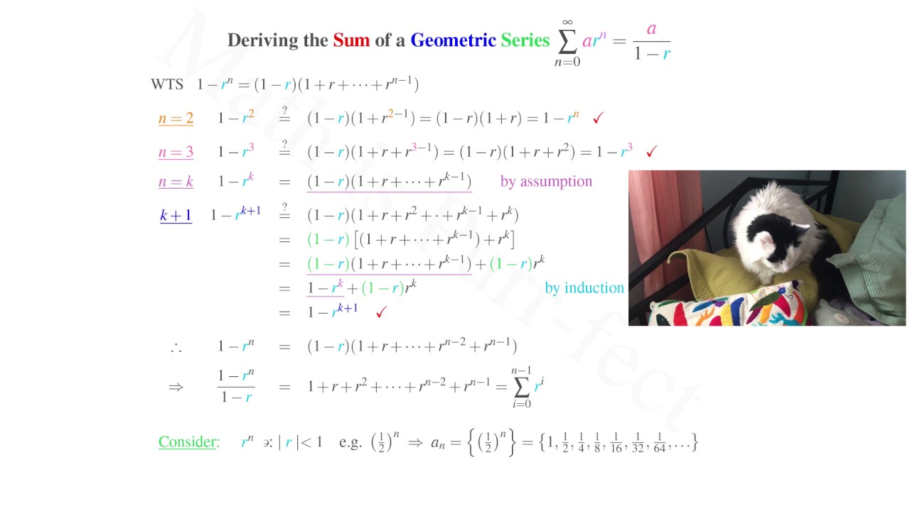 Derivation of the Geometric Series Sum - YouTube