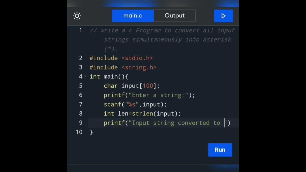 How to write a program to convert all input strings simultaneously into asterisk(*). - YouTube
