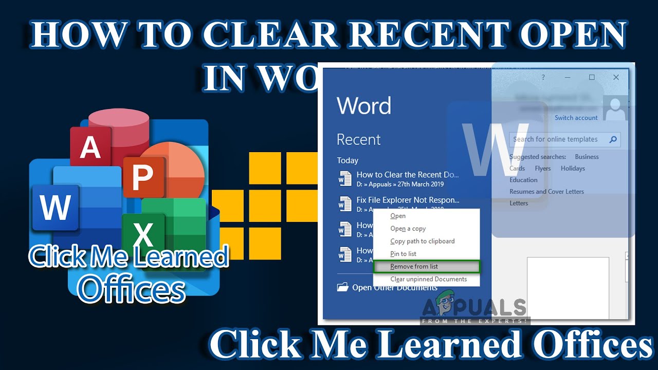 #13-Clear Recent Open Documents in Microsoft Word 2019 ...