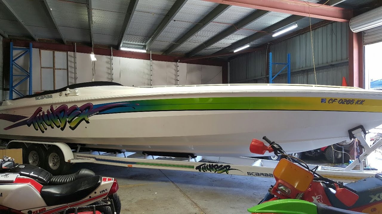 Scarab 38 Thunder series with twin 600SC supercharged engines - YouTube