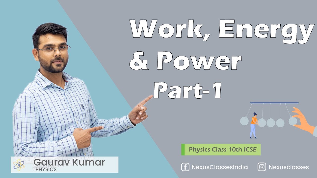 WORK, ENERGY & POWER | CHAPTER-2 | PART 1 | CLASS 10TH ICSE | GAURAV ...