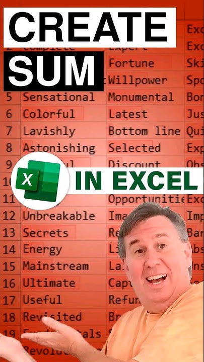 Excel - How to Create a SUM in Excel #shorts #exceltricks - Episode S0006 - YouTube