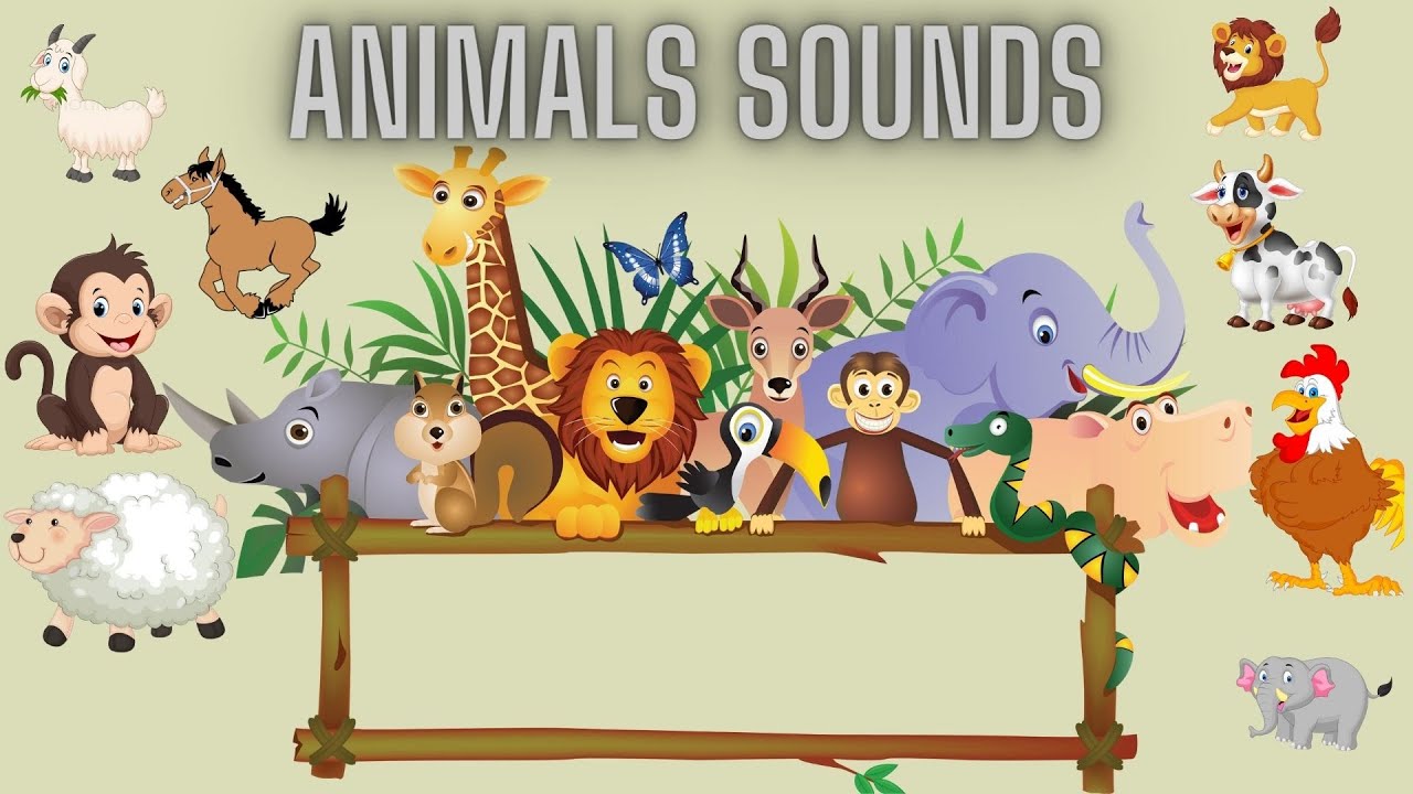Animal Name & Sound | Kids Fun Learning | Farm, Domestic & Wild Animals ...