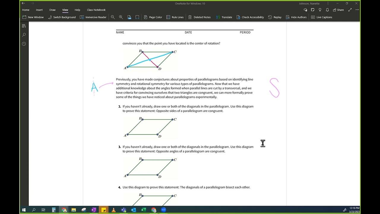 Exploring Properties of Parallelograms - YouTube