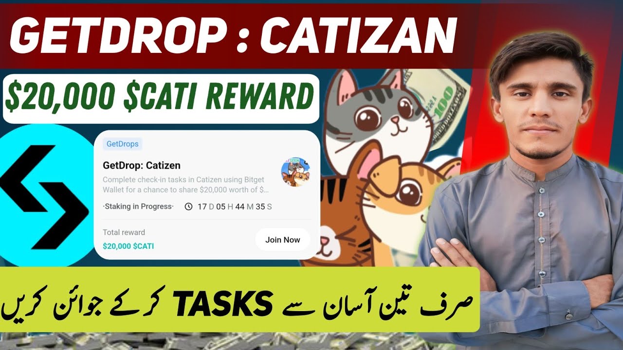"BIGGEST AIRDROP ALERT! BITGET WALLET GETDROP: CATIZEN | 🤑 $20,000 ...