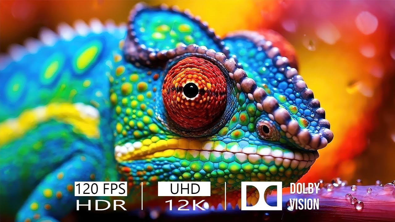 WONDERFUL ANIMALS - 12K HDR 120FPS - With Nature Sounds (Colorfully ...