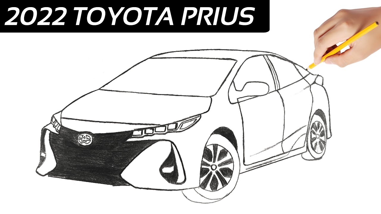 HOW TO DRAW TOYOTA PRIUS , 2022 toyota prius drawing - YouTube