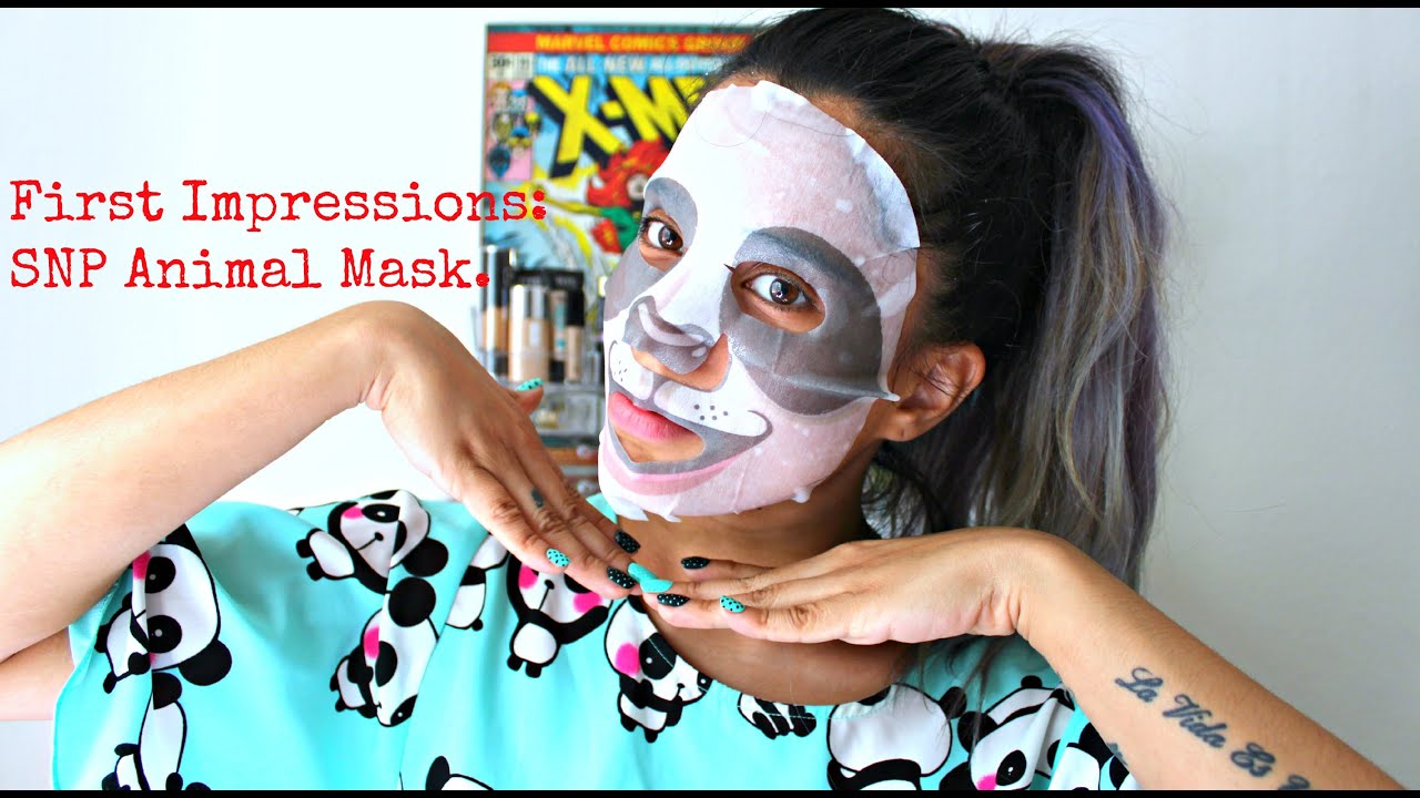 First Impressions: SNP Animal Facial Mask Tutorial. Panda Love. - YouTube