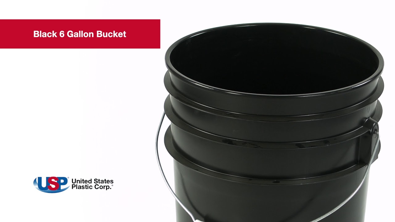 Black 6 Gallon Bucket | U.S. Plastic Corporation® - YouTube