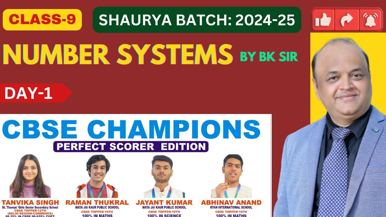 Mastering Number Systems, Class-9 CBSE II Day-1 II By BK Sir (Binay Sir ...