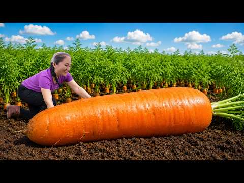 Harvesting Fresh Carrots With Emma In The Ripening Garden - Goes Market For Sell | Emma Dailylife