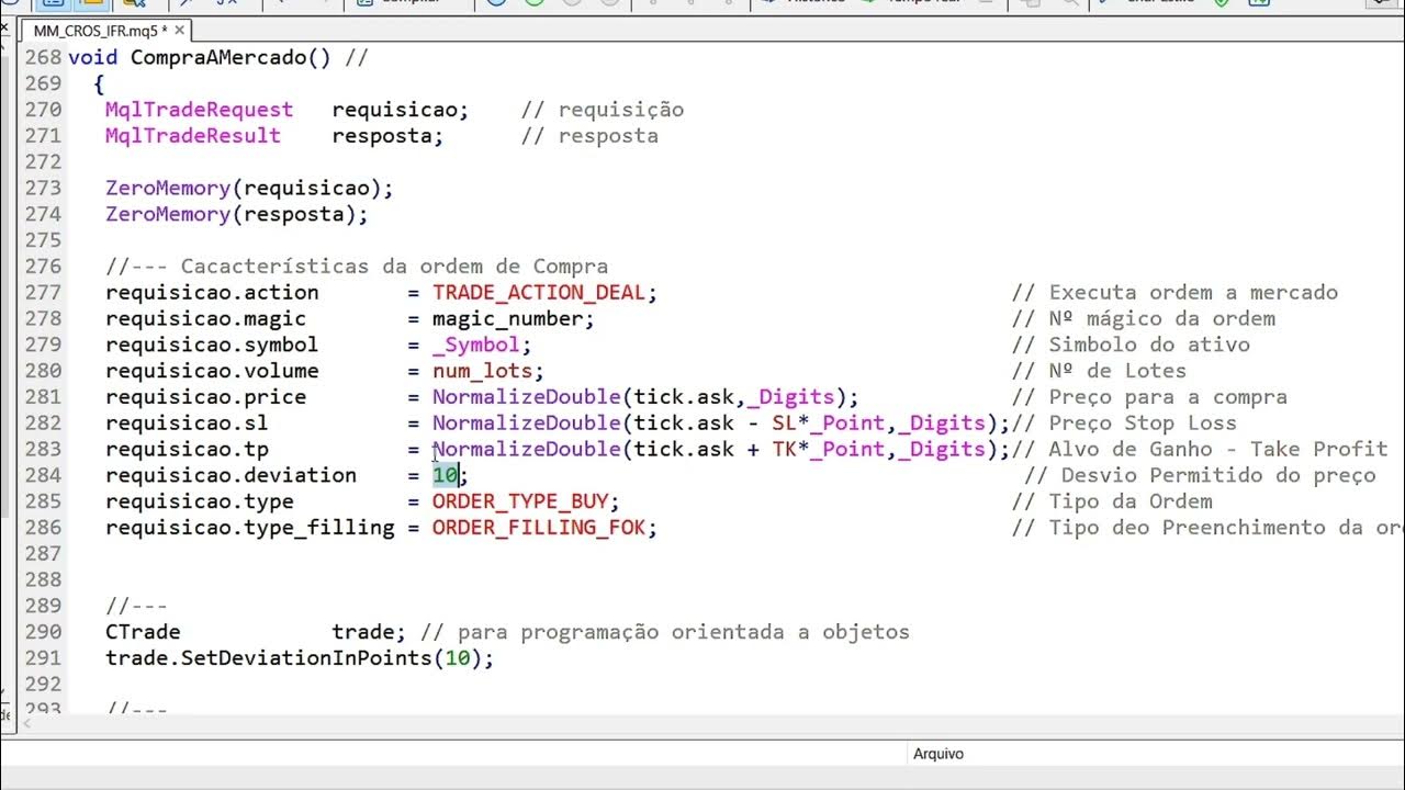 Como utilizar Deviation e SetDeviationInPoints com MQL5 - YouTube