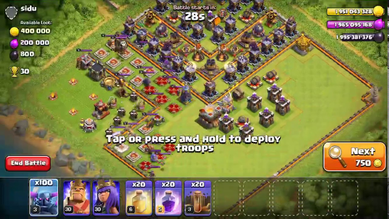100 pekkas vs maxed town hall 11 base - YouTube
