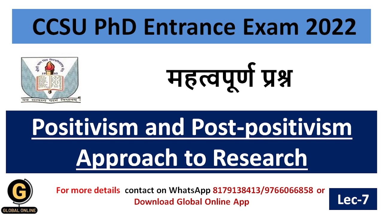 Positivism and Post-positivism Approach to Research|CCSU PhD Entrance ...