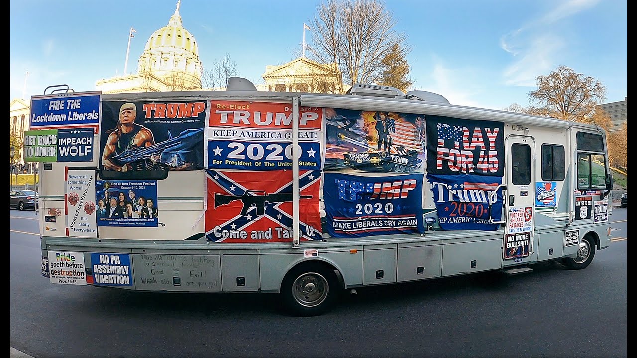 The Trump Bus visits the Pennsylvania State Capitol - YouTube