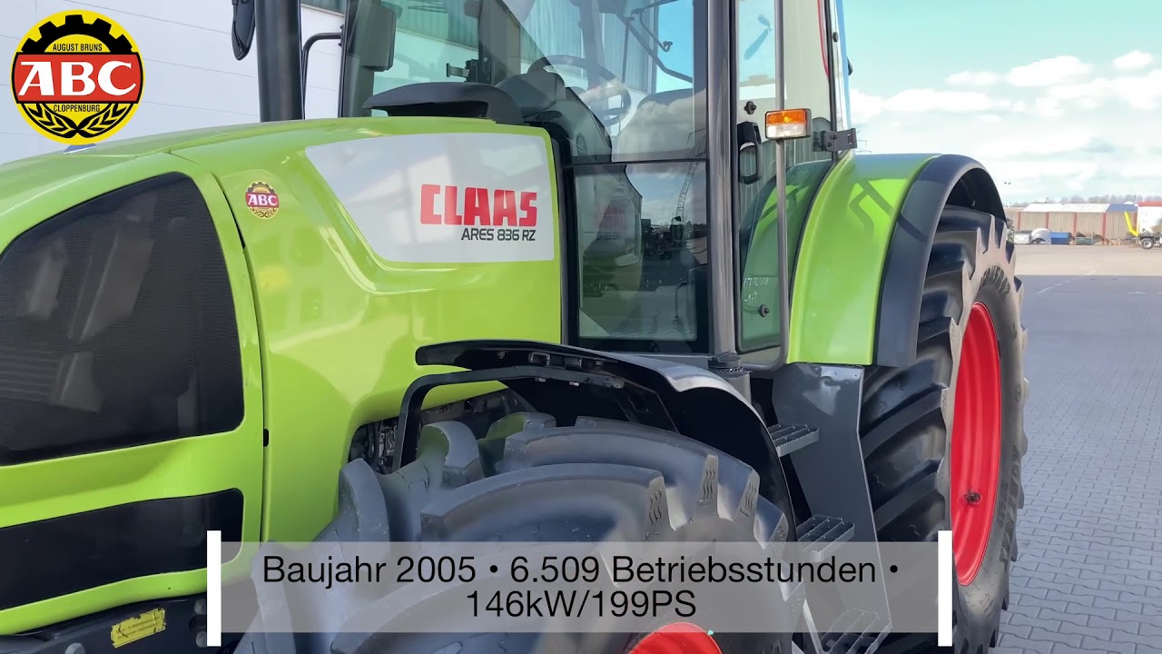 Claas Ares 836 RZ bei Bruns - YouTube