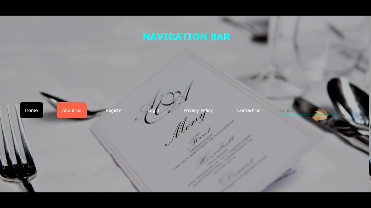 Designing an attractive Navigation Bar using HTML and CSS | CODE OF ...