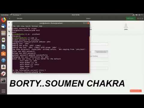 UNIX USER CREATION DELETION AND PASSWORD CREATION DELETION/ Soumen Chakraborty Assi. prof./Cse ...