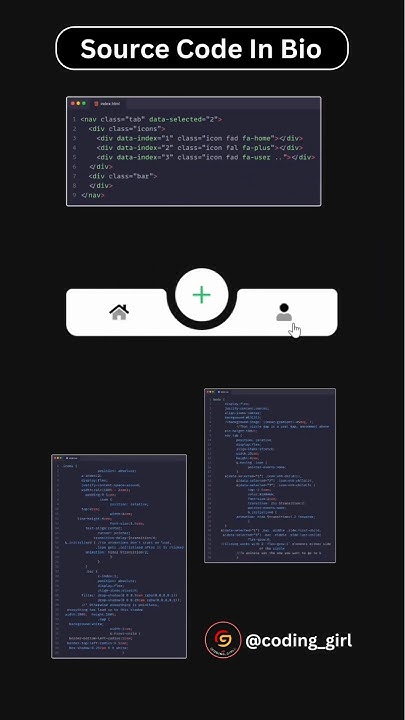 Bottom Navigation bar menu #webdesign #coderslife #css #shortvideo #codinglover #webdevelopment ...