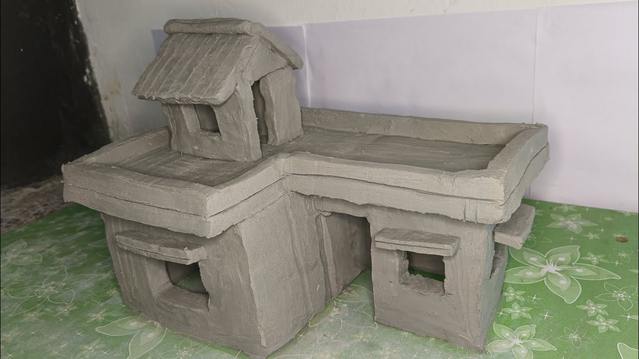 Simple technique to build clay house | how to make clay house | mud ...