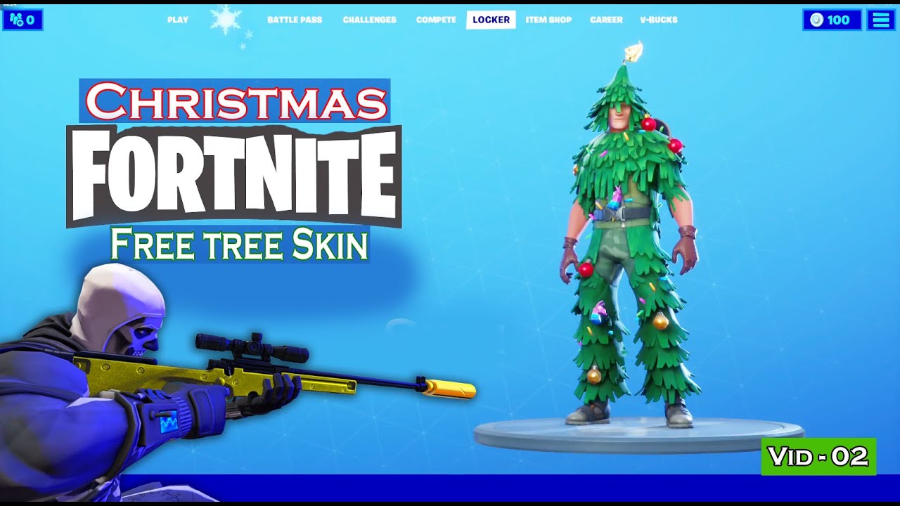 PLAYING FORTNITE with New Skin - Christman Gift Tree - 2020 - YouTube