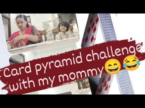 card pyramid game with my mom |how to make card pyramid |the house of ...