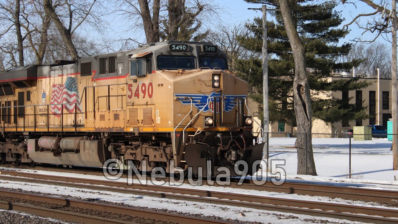 UP 5490 Leads 1st of 5 Past West Chicago, IL!! 2-4-2023 - YouTube