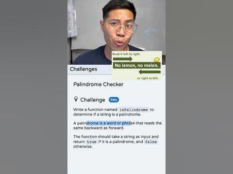 Common Interview Question PT 1. Palindrome Checker #computerscience #coding #codingtips #python ...