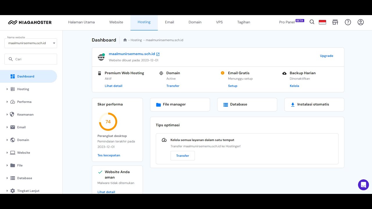 Setting RDM Hosting pake HPANEL Niagahoster terbaru 2023 - YouTube