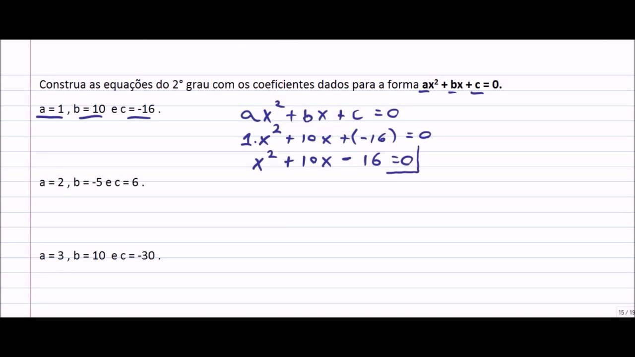 Exercícios Básicos De Equação Do Segundo Grau 12 Youtube
