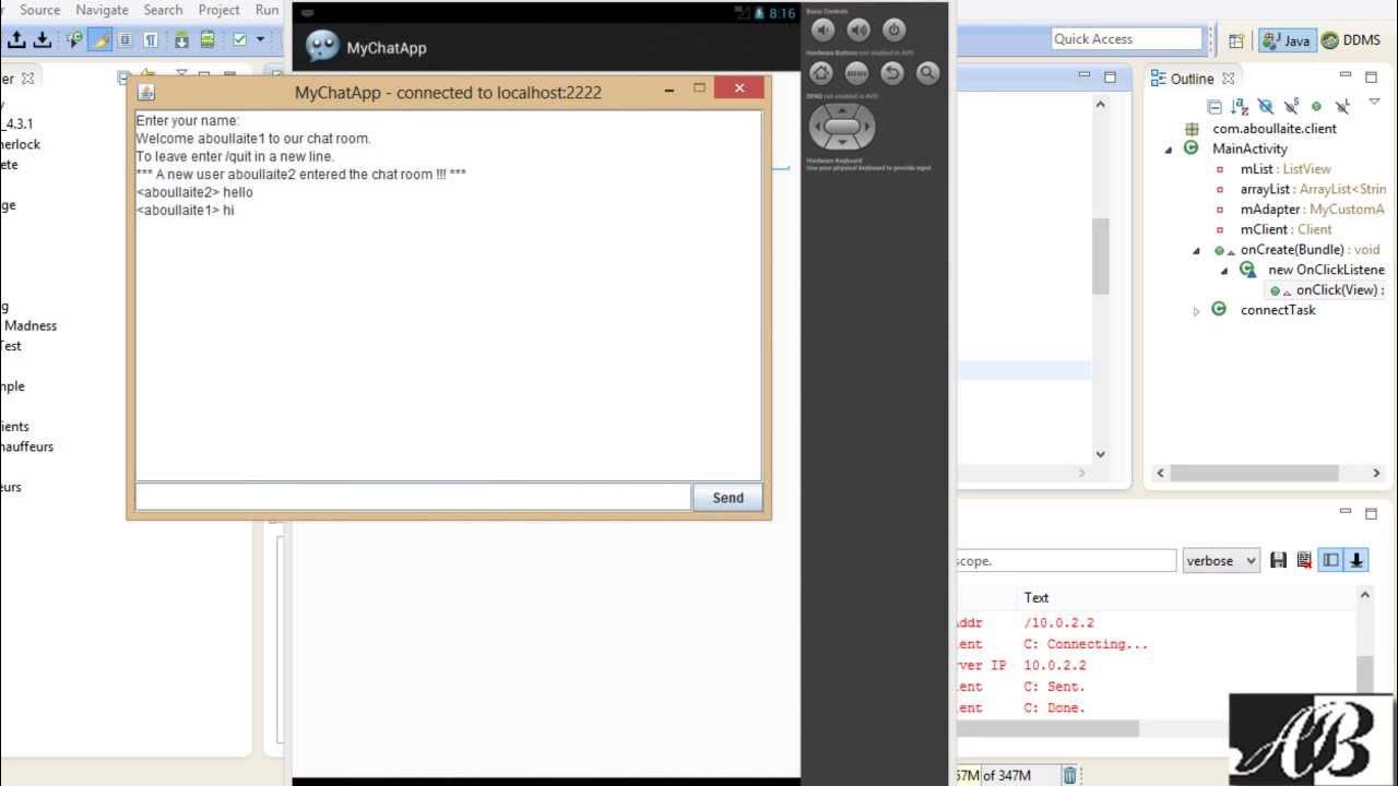 Multi-Client Server chat application using java swing & Android - YouTube