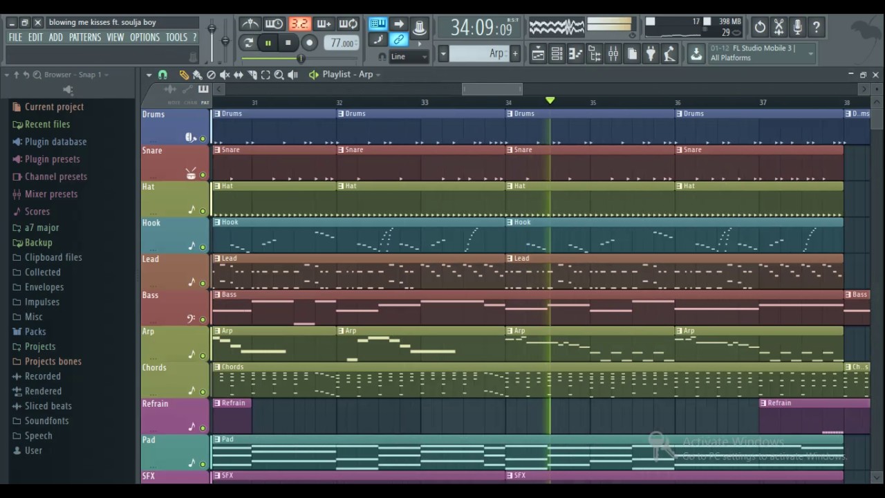 soulja boy - blowing me kisses (fl studio 12.4) making by Roy.J - YouTube