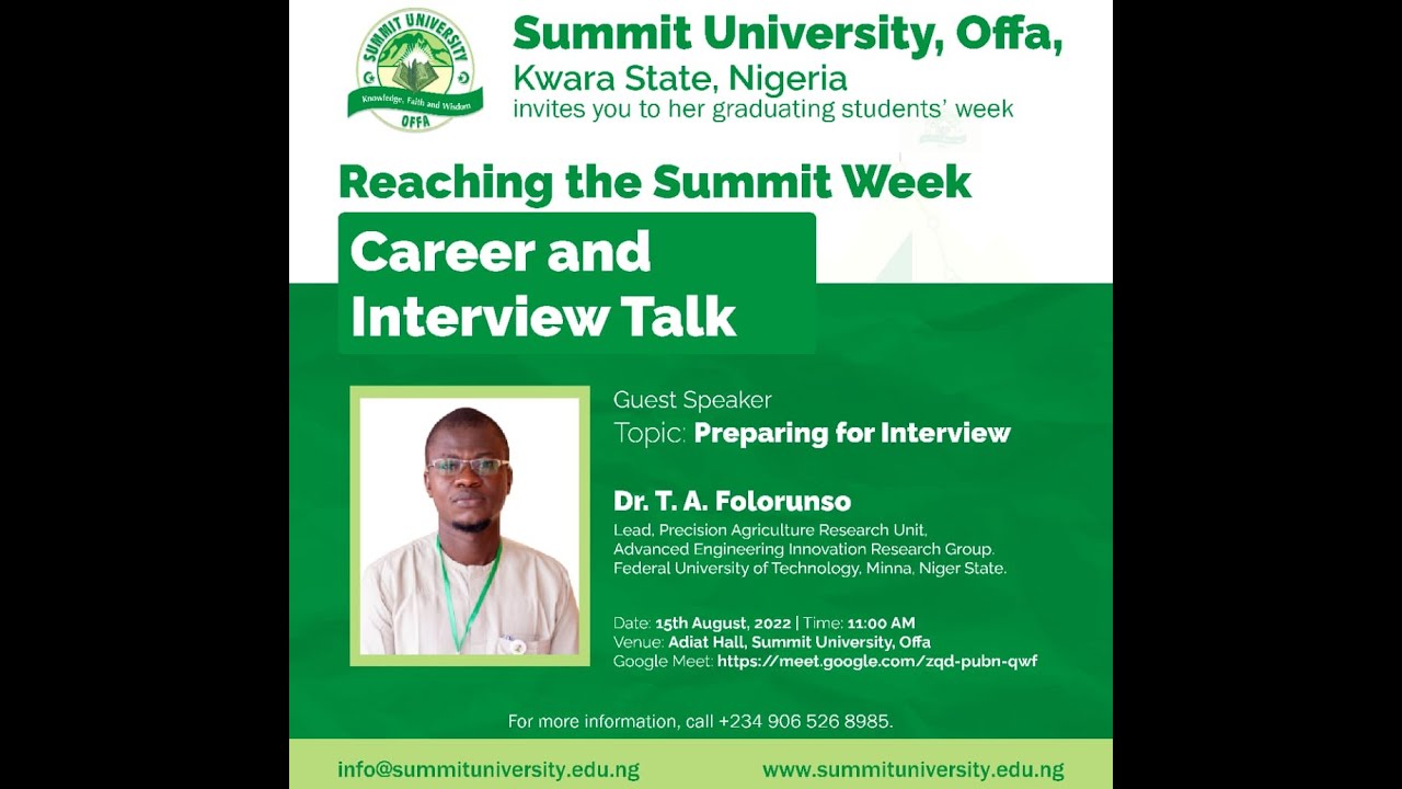 Career and Interview Talk with Dr Folorunso - YouTube