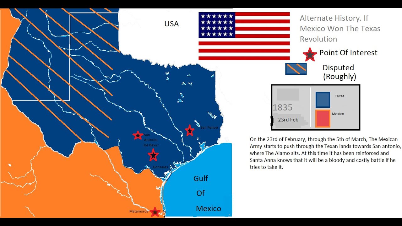Alternate History, Mexico wins Texas Revolution - YouTube