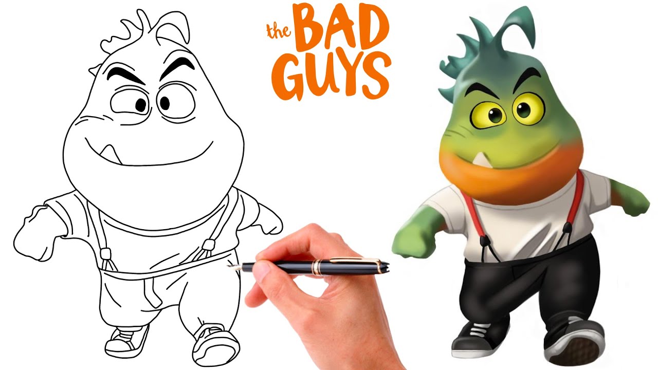How To Draw MR. PIRANHA from THE BAD GUYS | EASY DISNEY DRAWING - YouTube